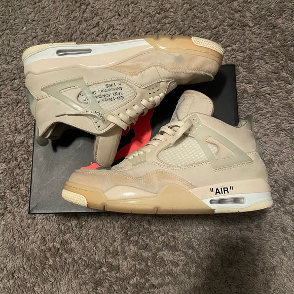 Off-White | Shoes | Off White Jordan 4s Sails Very Worn | Poshmark